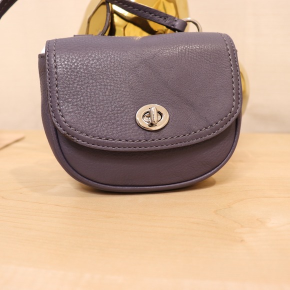 Coach | Bags | Coach Mini Turnlock Crossbody Bag Purple Pebble Leather ...